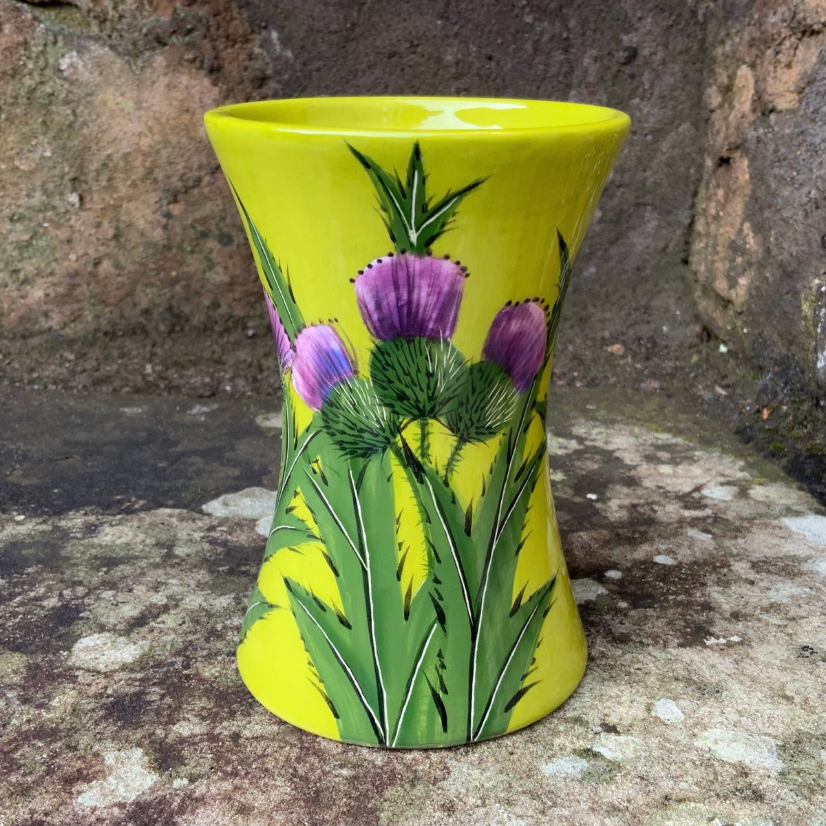 Wemyss Ware Green Thistle Small Beaker Vase | Griselda Hill Pottery