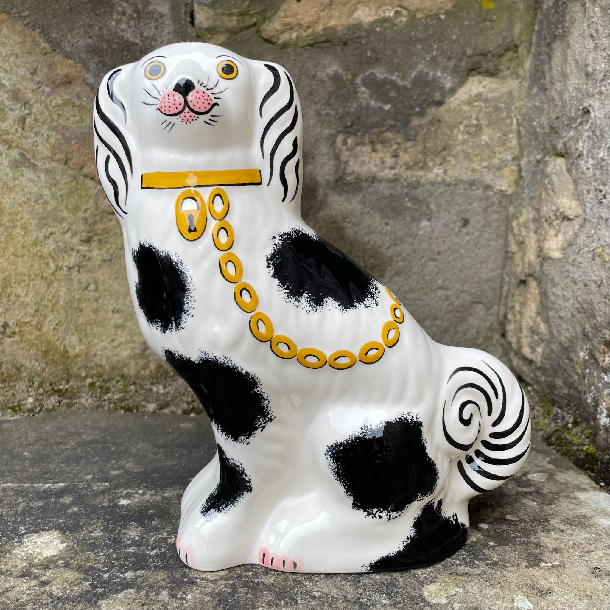 Wemyss Ware Black and White Wally Dog | Griselda Hill Pottery