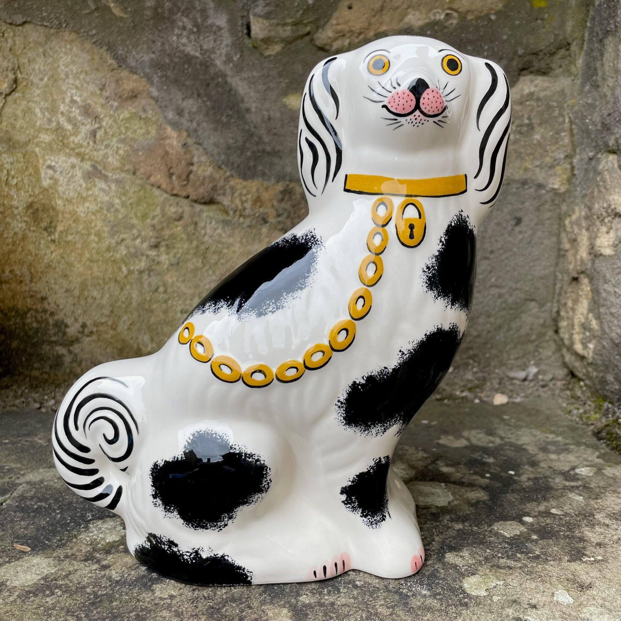 Wemyss Ware Black and White Wally Dog | Griselda Hill Pottery