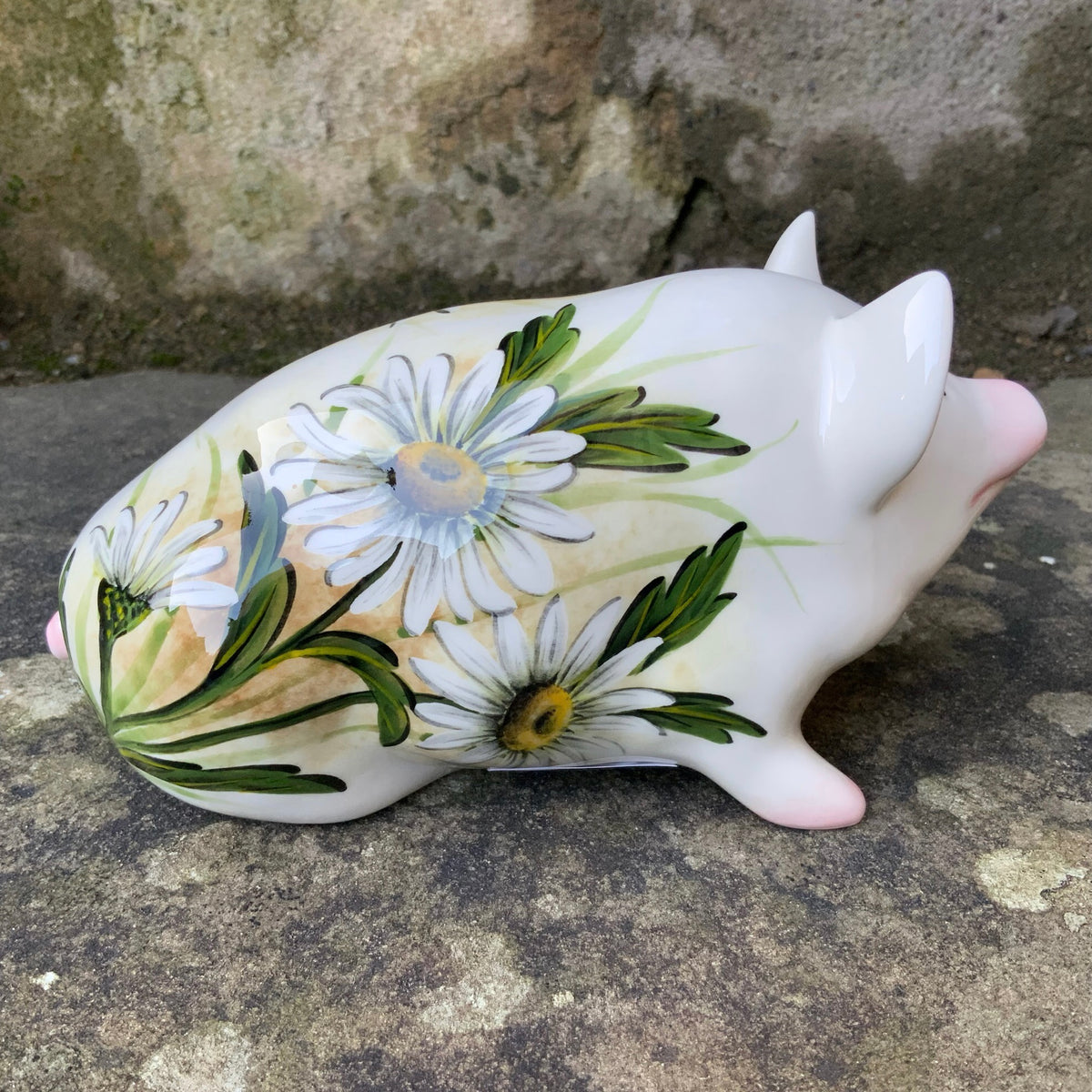 Wemyss Ware Hand Painted Marguerite Small Pig | Griselda Hill Pottery
