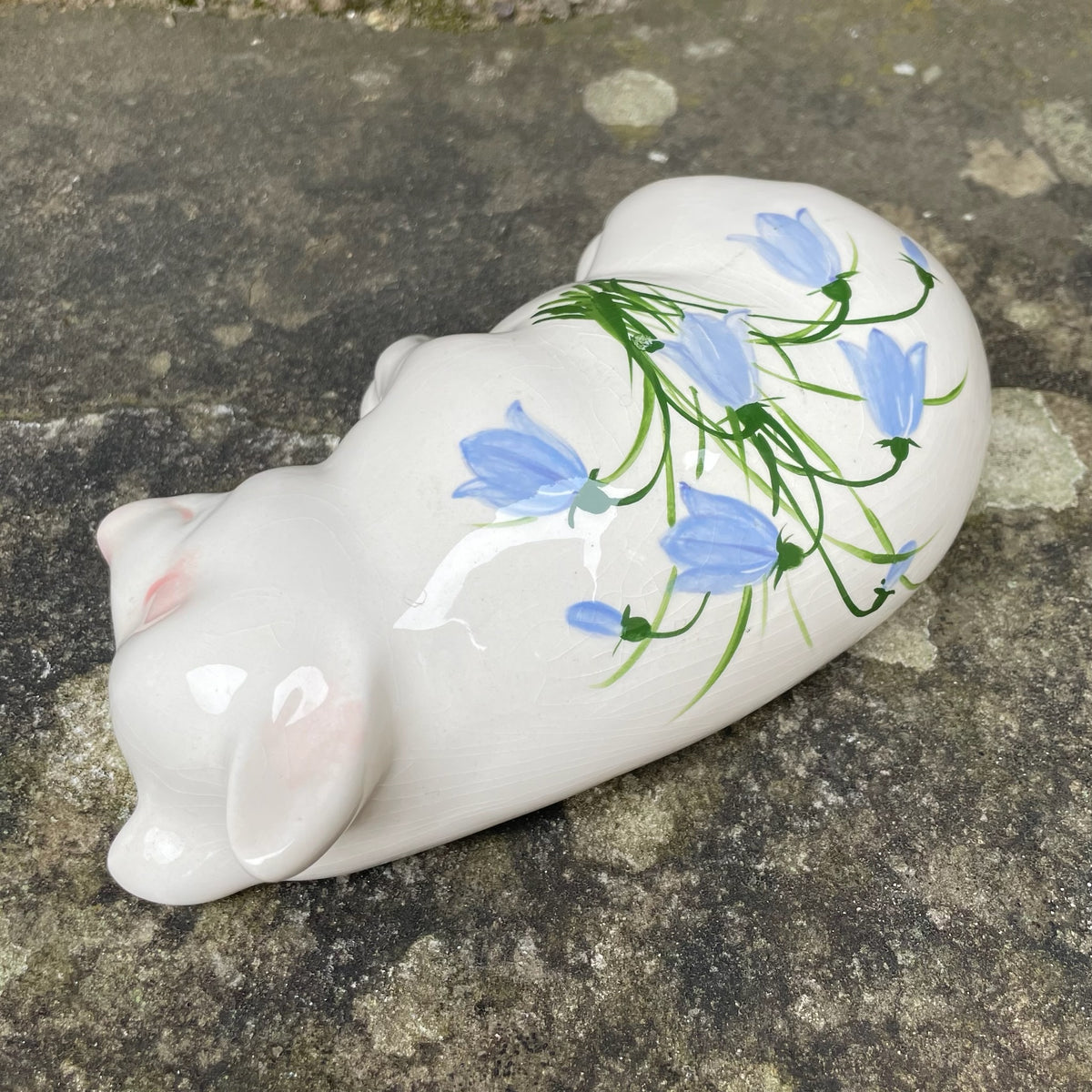 Wemyss Ware Scottish Bluebell Sleeping Piglet | Griselda Hill Pottery