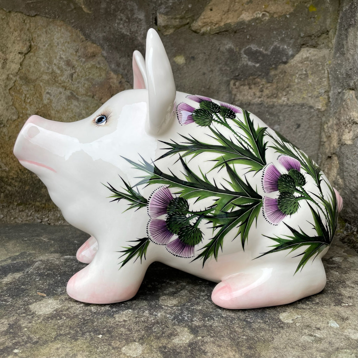 Thistle Medium Pig | Scottish | Wemyss Ware | Griselda Hill Pottery