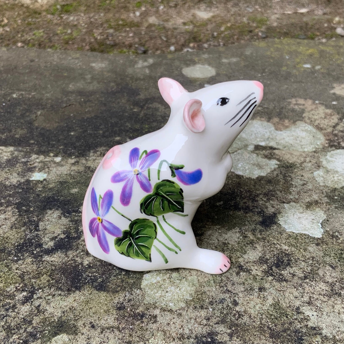 Scottish Wemyss Ware Hand Painted Violet Mouse | Griselda Hill Pottery