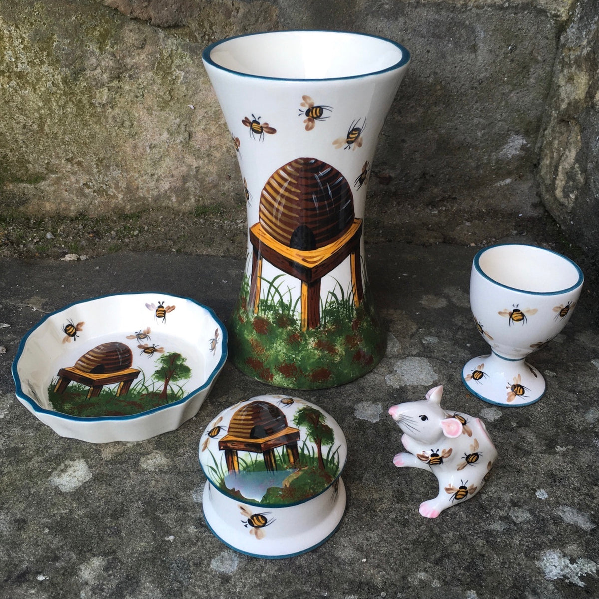 Scottish Wemyss Ware Beehive Butter Dish | Griselda Hill Pottery